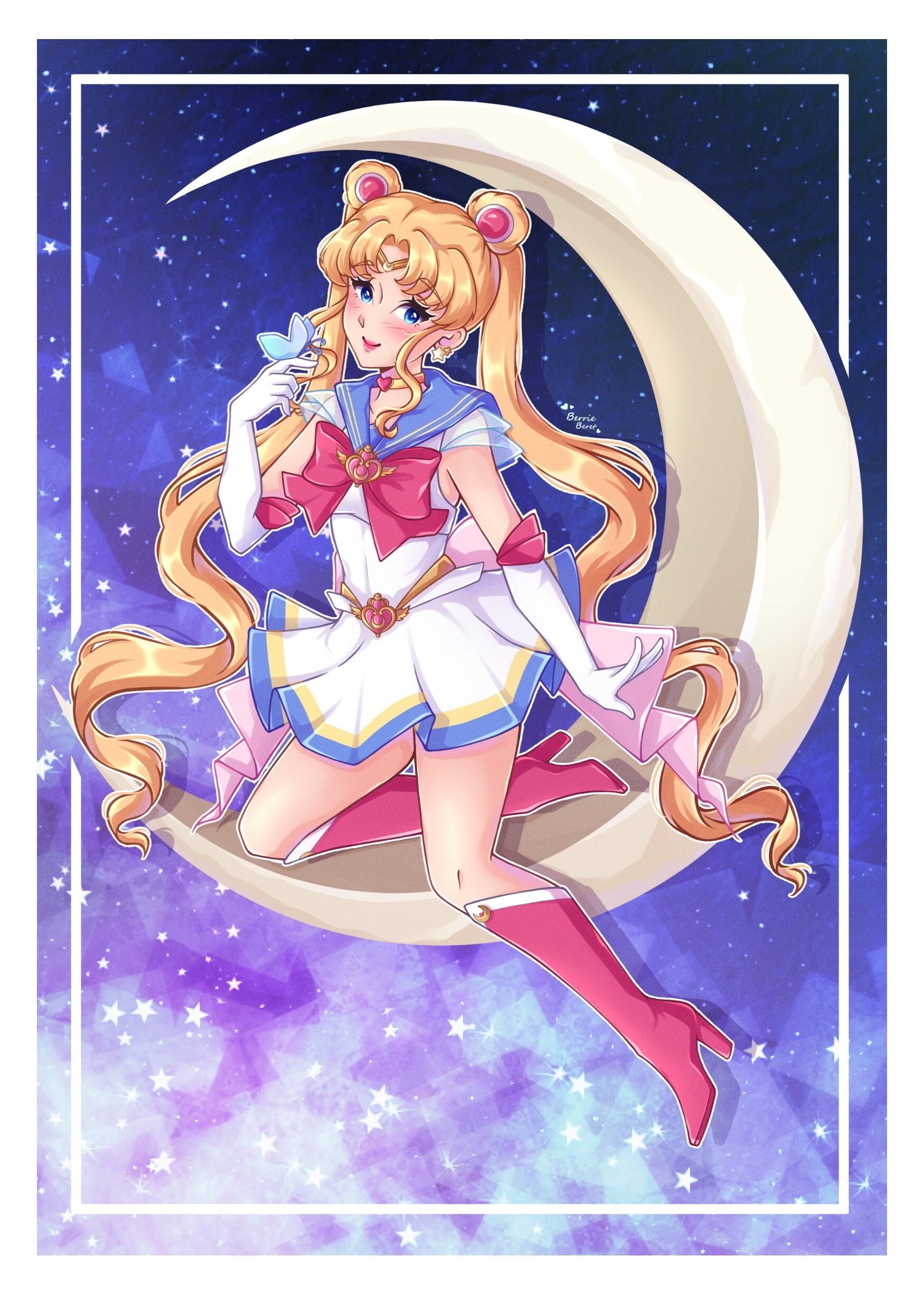 Moon Princess 7x5 Art Print Cute Anime - Etsy