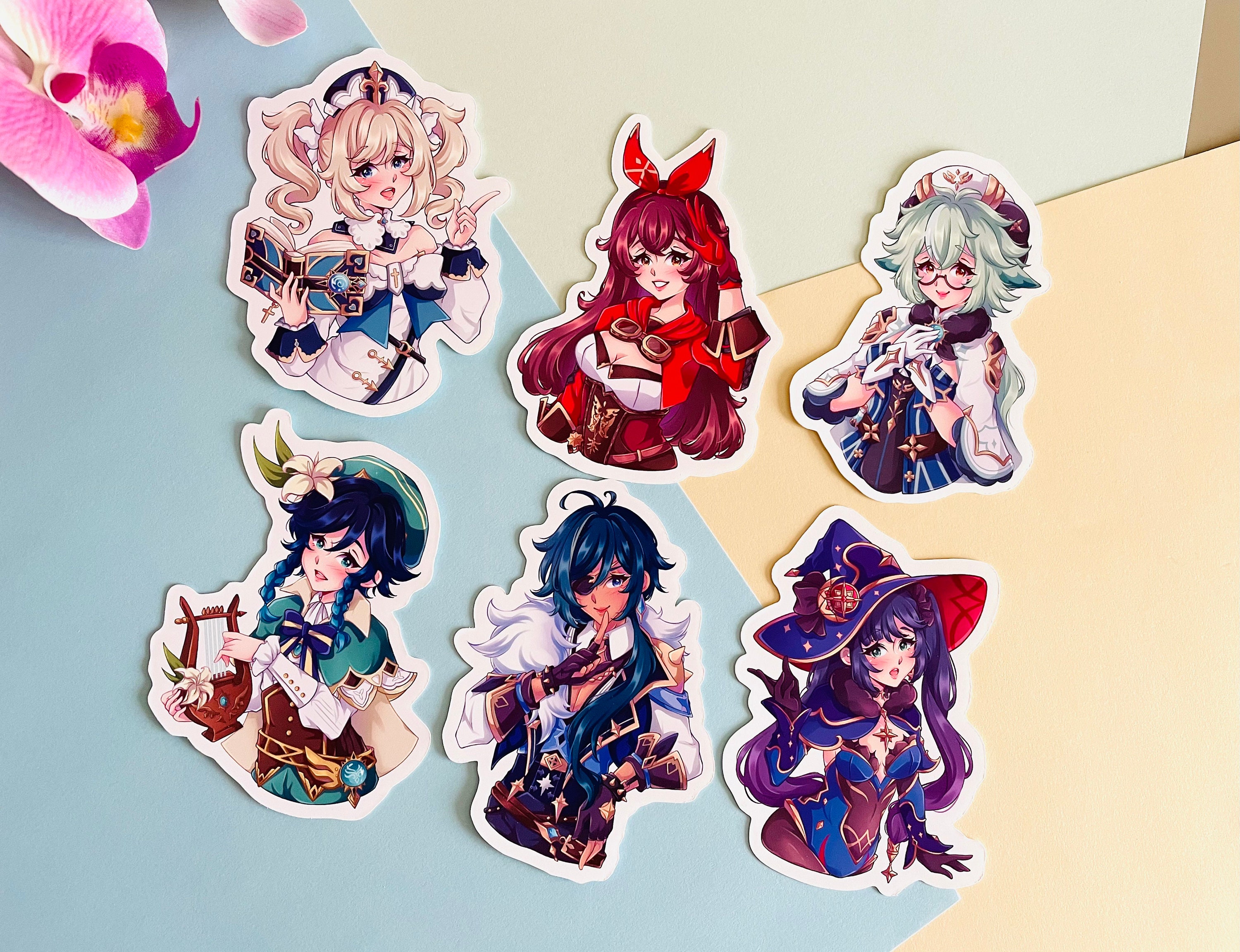 Genshin Impact Mondstadt Vinyl Sticker Set Amber Kaeya | Etsy