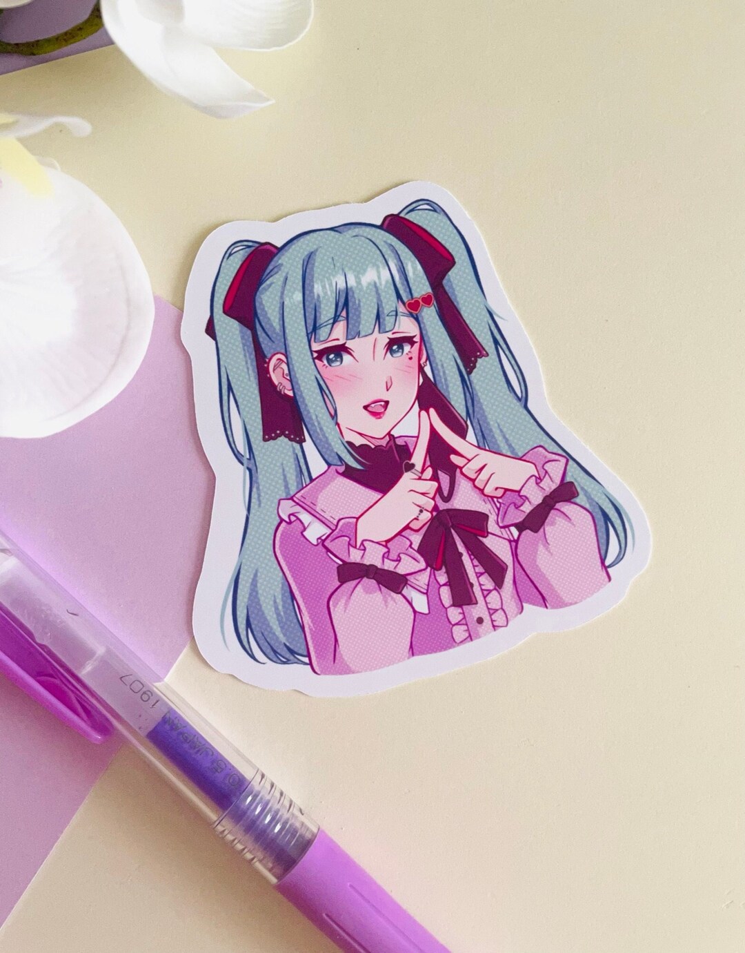 Miku Vampire Ver. Vinyl Sticker Cute Anime Art - Etsy