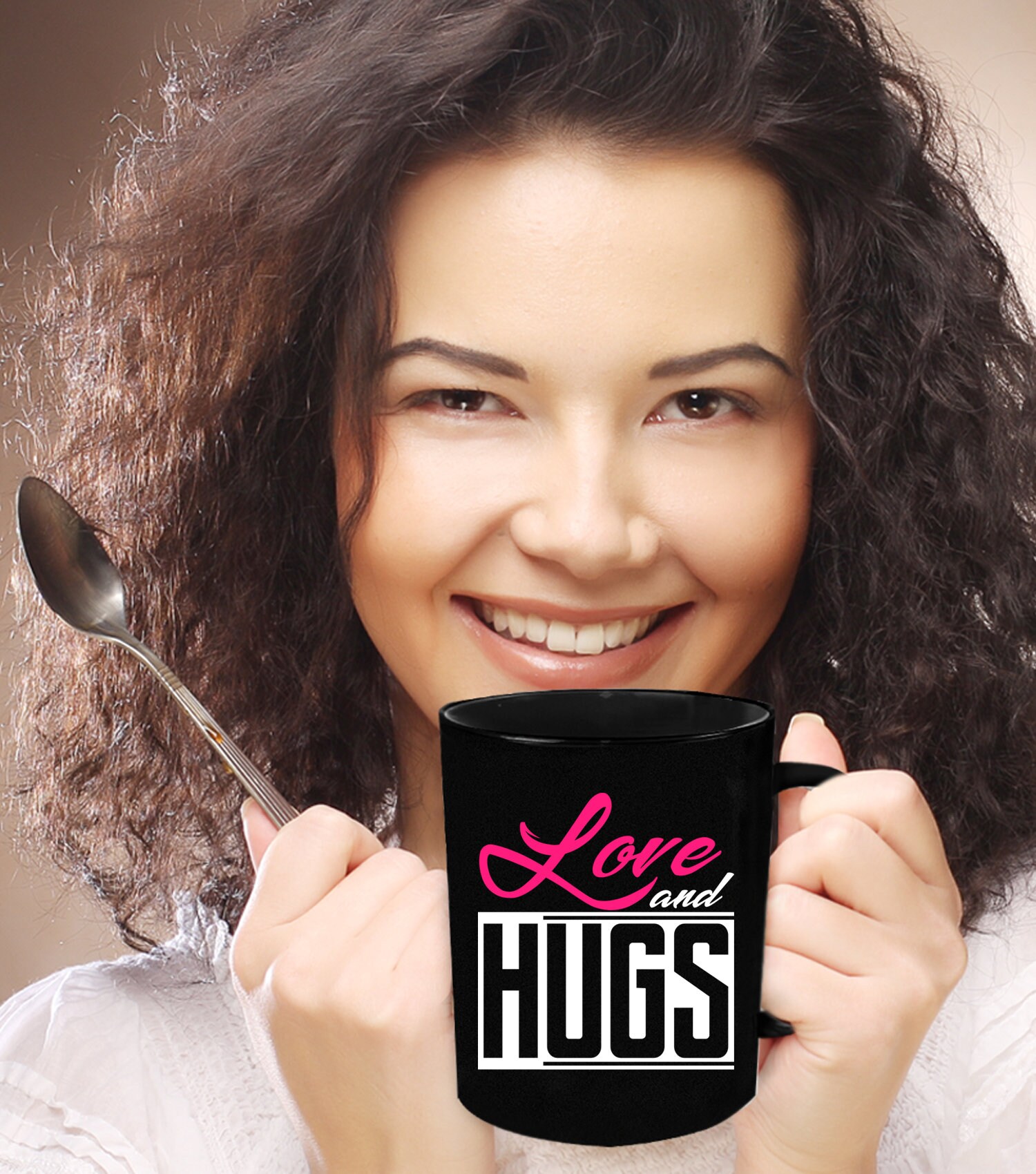 Coffee Mug Gift: Love and Hugs Black Mug / Love and Hugs White - Etsy