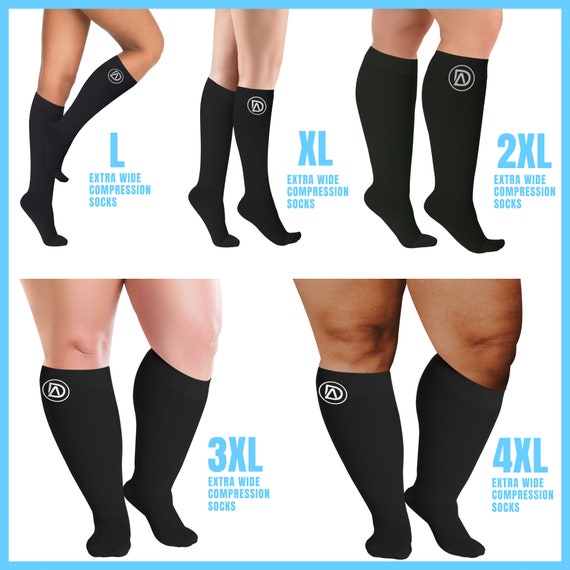 Plus Size Compression Socks Wide Calf by Dominion Active Etsy UK