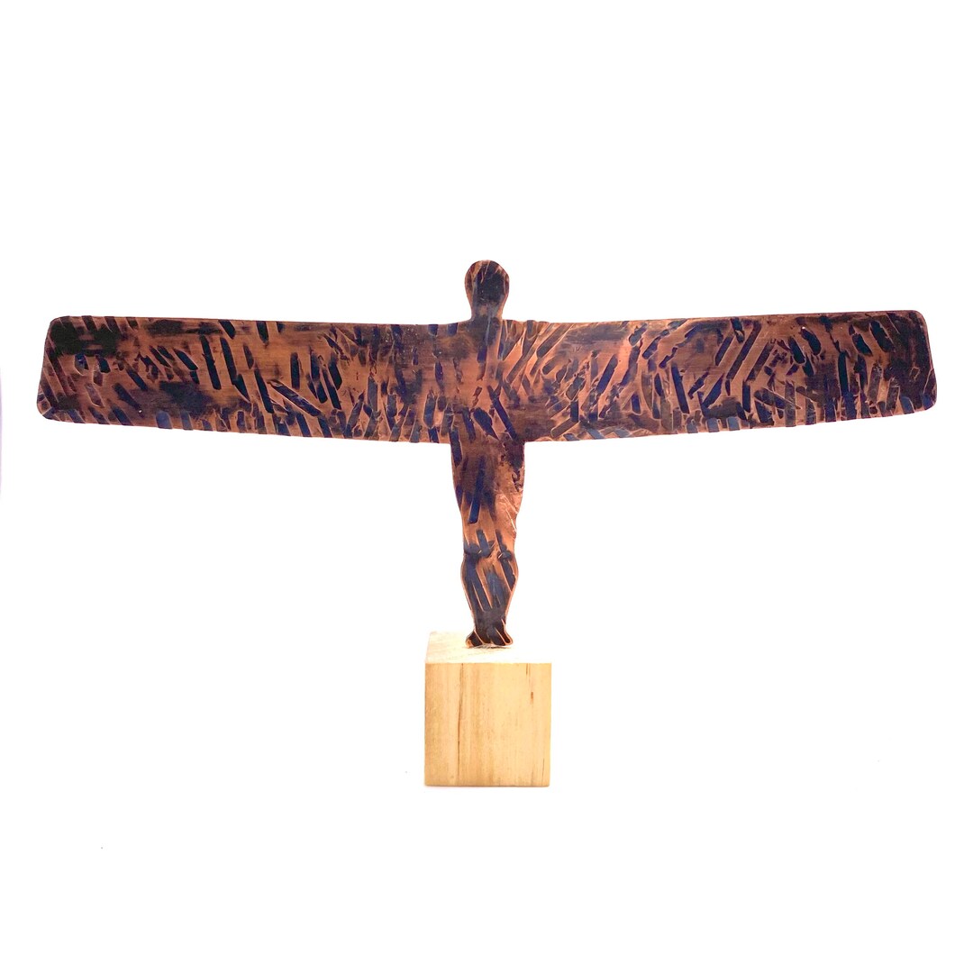 Copper Bonny Angel of the North Inspired Metal Art Figurine, Birthday ...