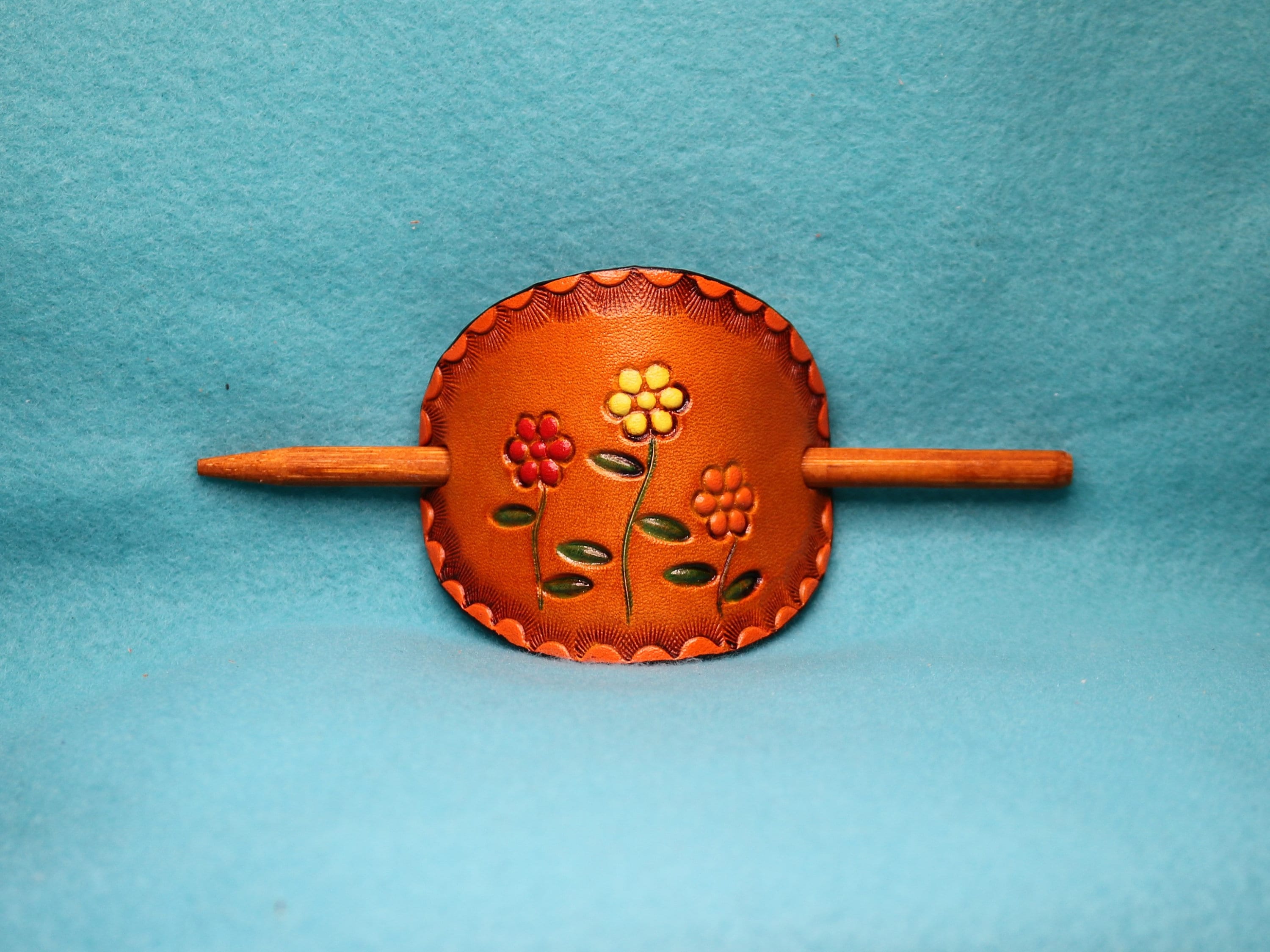 Leather Hair Barrette, Leather Hair Accessories, Hair Stick, Leather ...