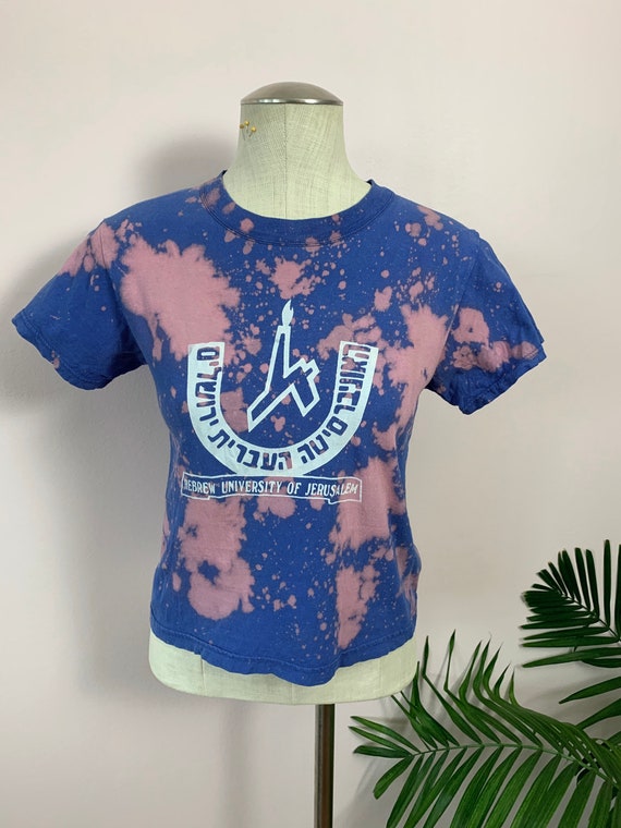 1970s Vintage Acid Wash T Shirt 80s Blue And Pink Ti… Gem