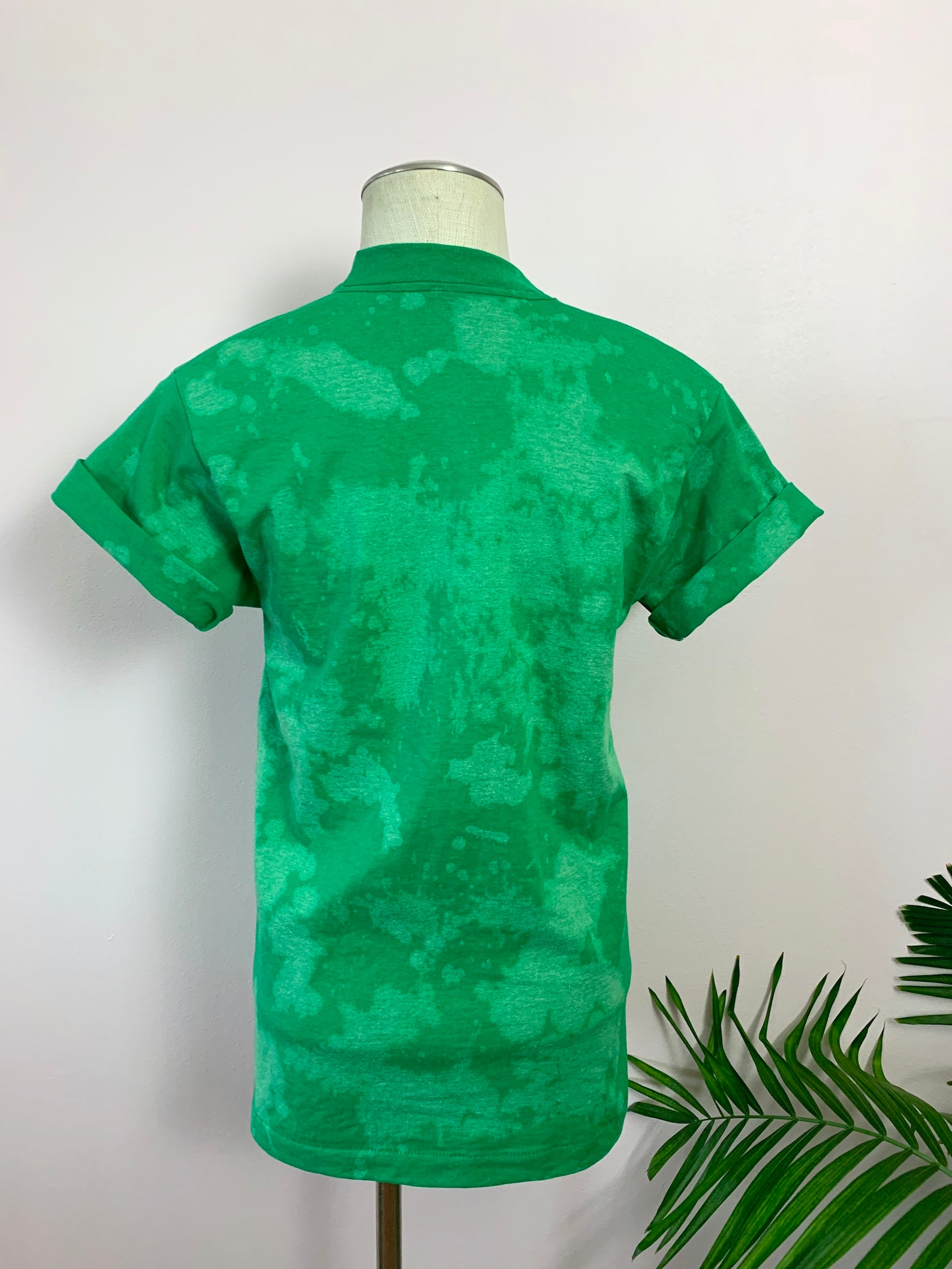 80s Vintage Acid Washed T-shirt, Retro Kelly Green Tie-dye Effect Tee ...