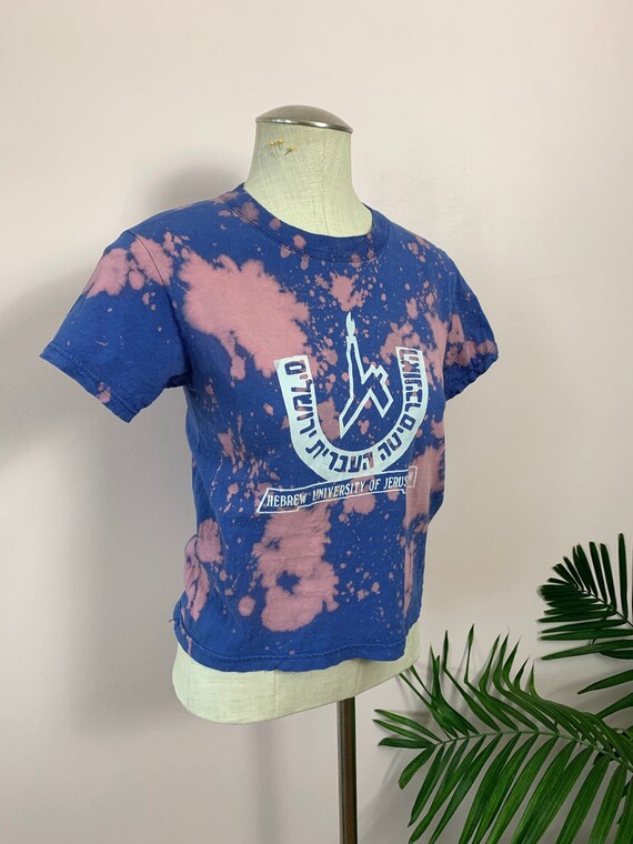 1970s Vintage Acid Wash T Shirt 80s Blue And Pink Ti… Gem
