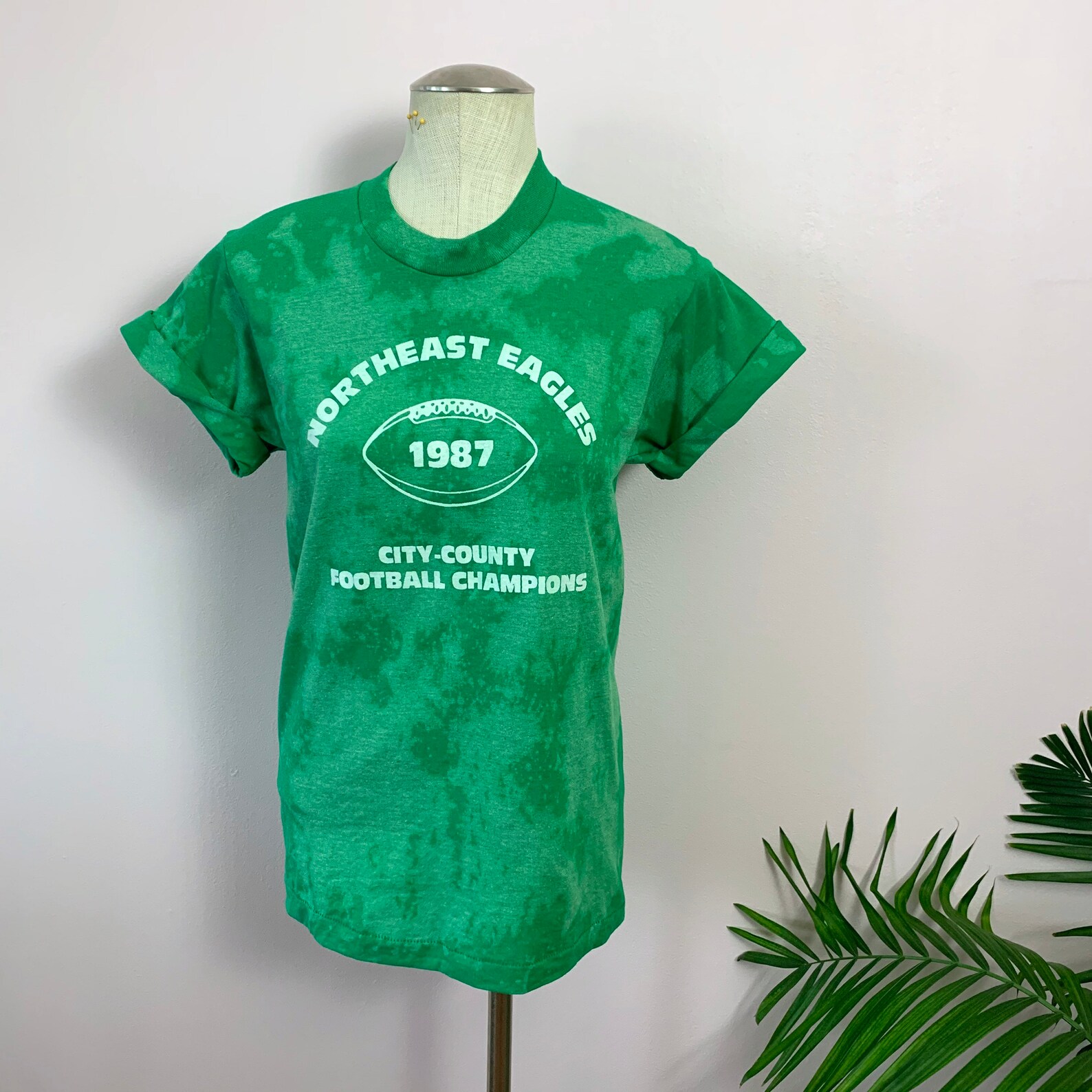 80s Vintage Acid Washed T-shirt, Retro Kelly Green Tie-dye Effect Tee ...