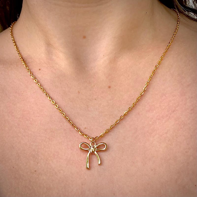 Bow Necklace - Etsy