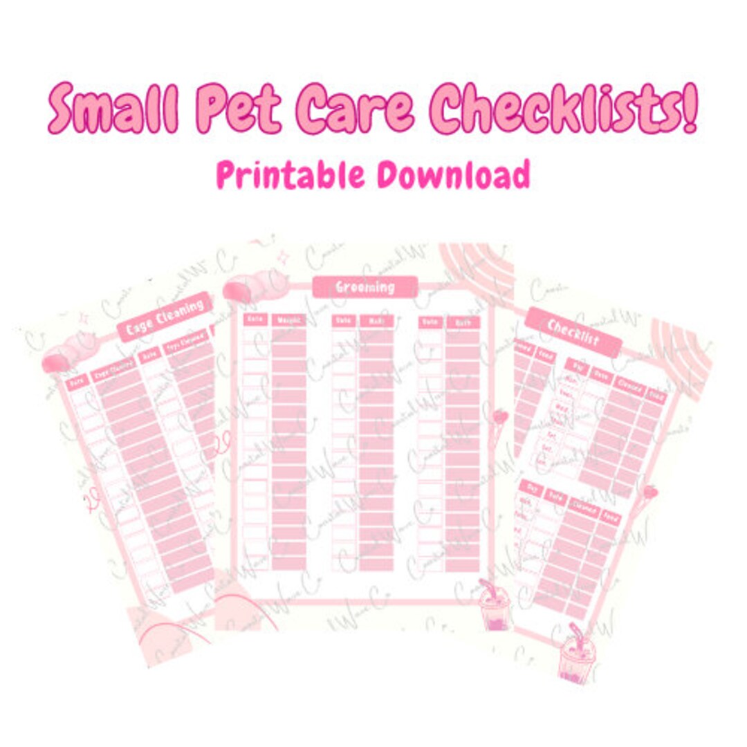 Pet Care Essential Printable Planner Sheets - Feeding, Grooming, Daily ...
