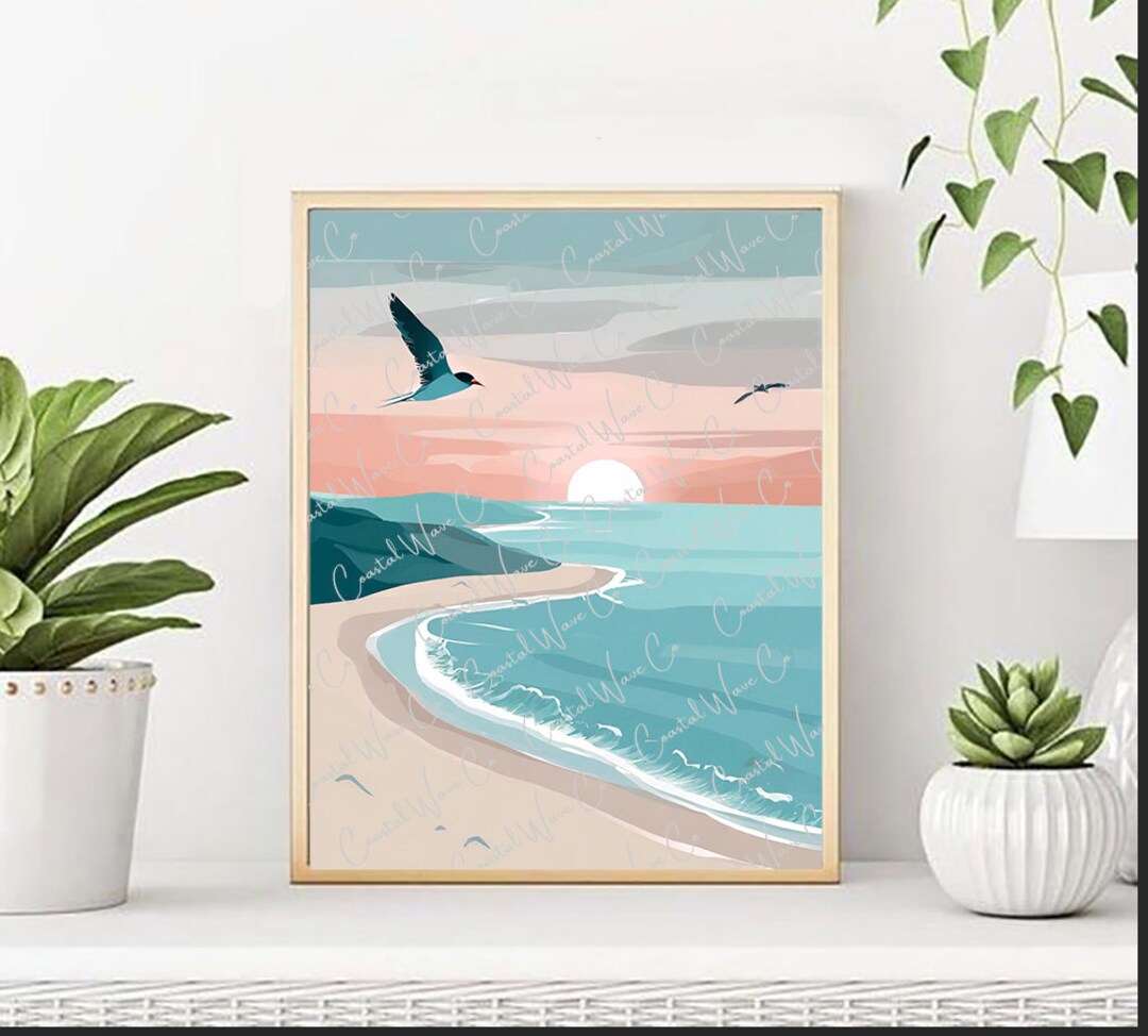 Printable Beach Scene Art - Home Wall Decor - Etsy