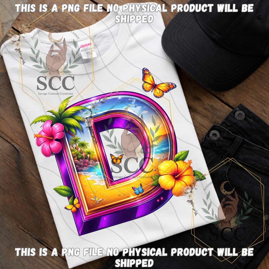 Tropical Alphabet PNG Bundle: Bright Summer Beach Letters (digital ...