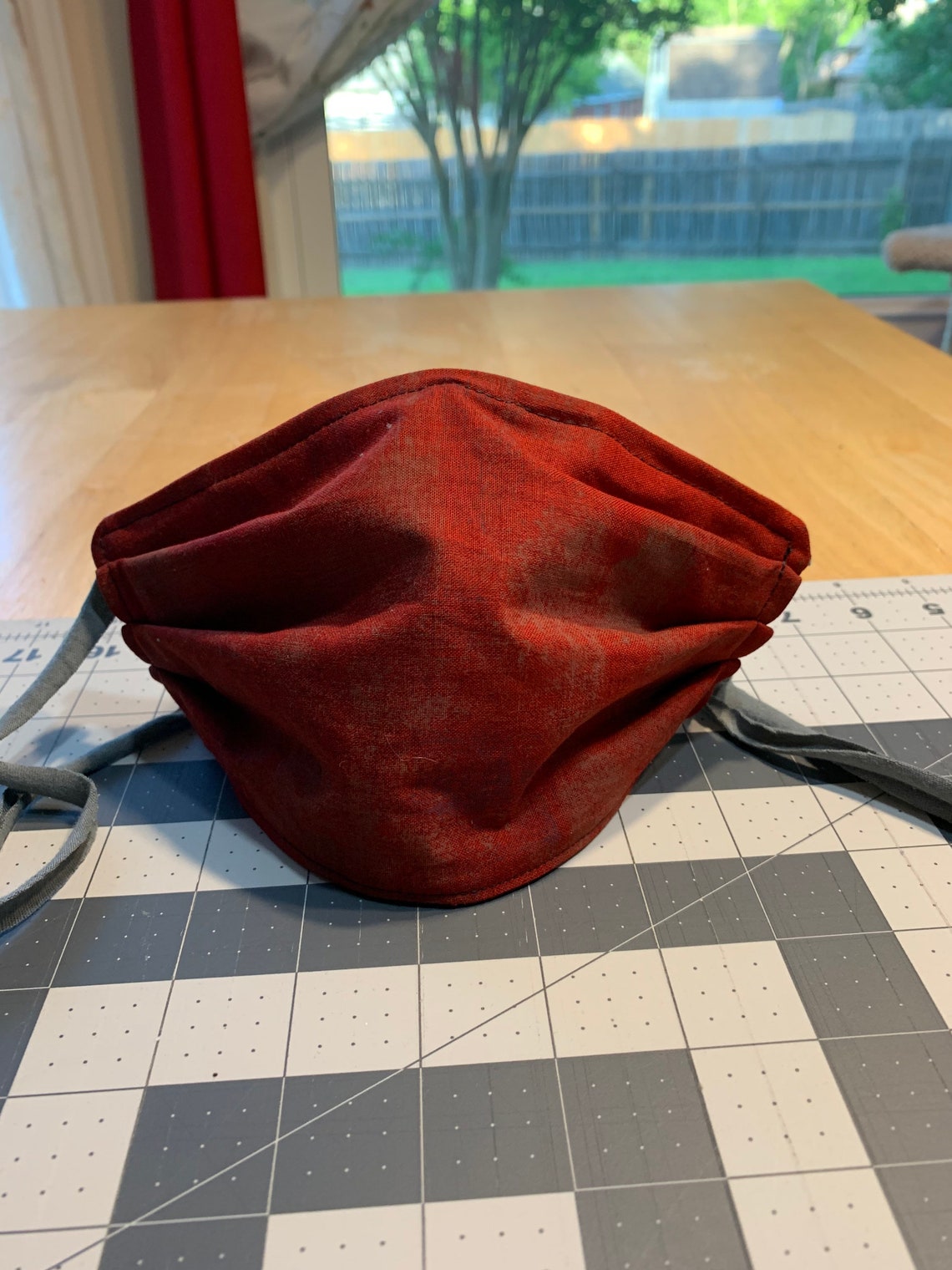 Distressed Red Face Mask Reversible With Nose Piece 3 Layers | Etsy