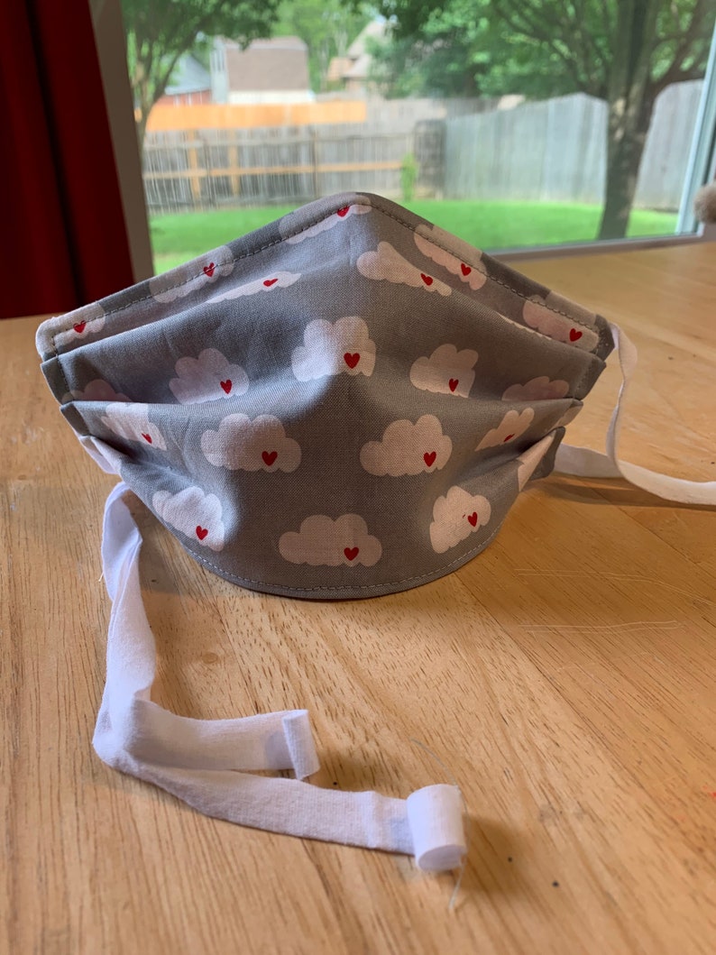 Heart/love Face Mask Reversible With Nose Piece 3 Layers - Etsy
