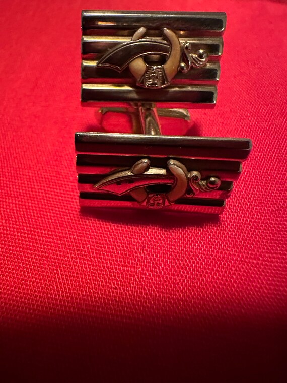 1940s ANSON Shriner Cufflink Set Gold Art Deco Men's … - Gem