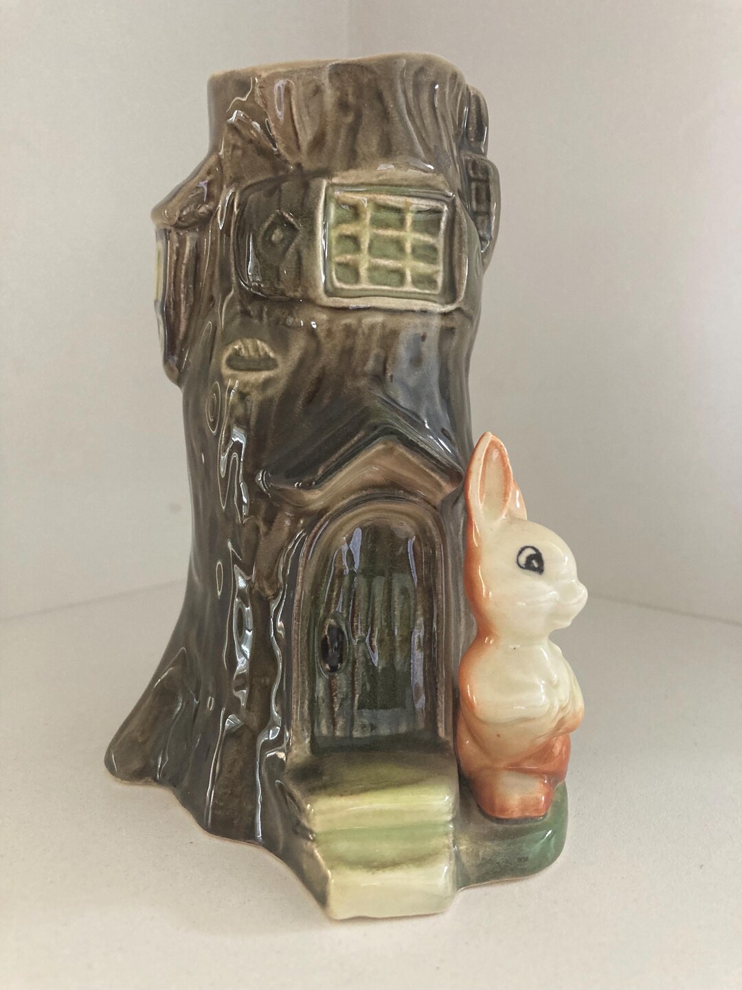 Vintage Fauna Vase Rabbit Tree Door Design Eastgate Pottery Withernsea ...