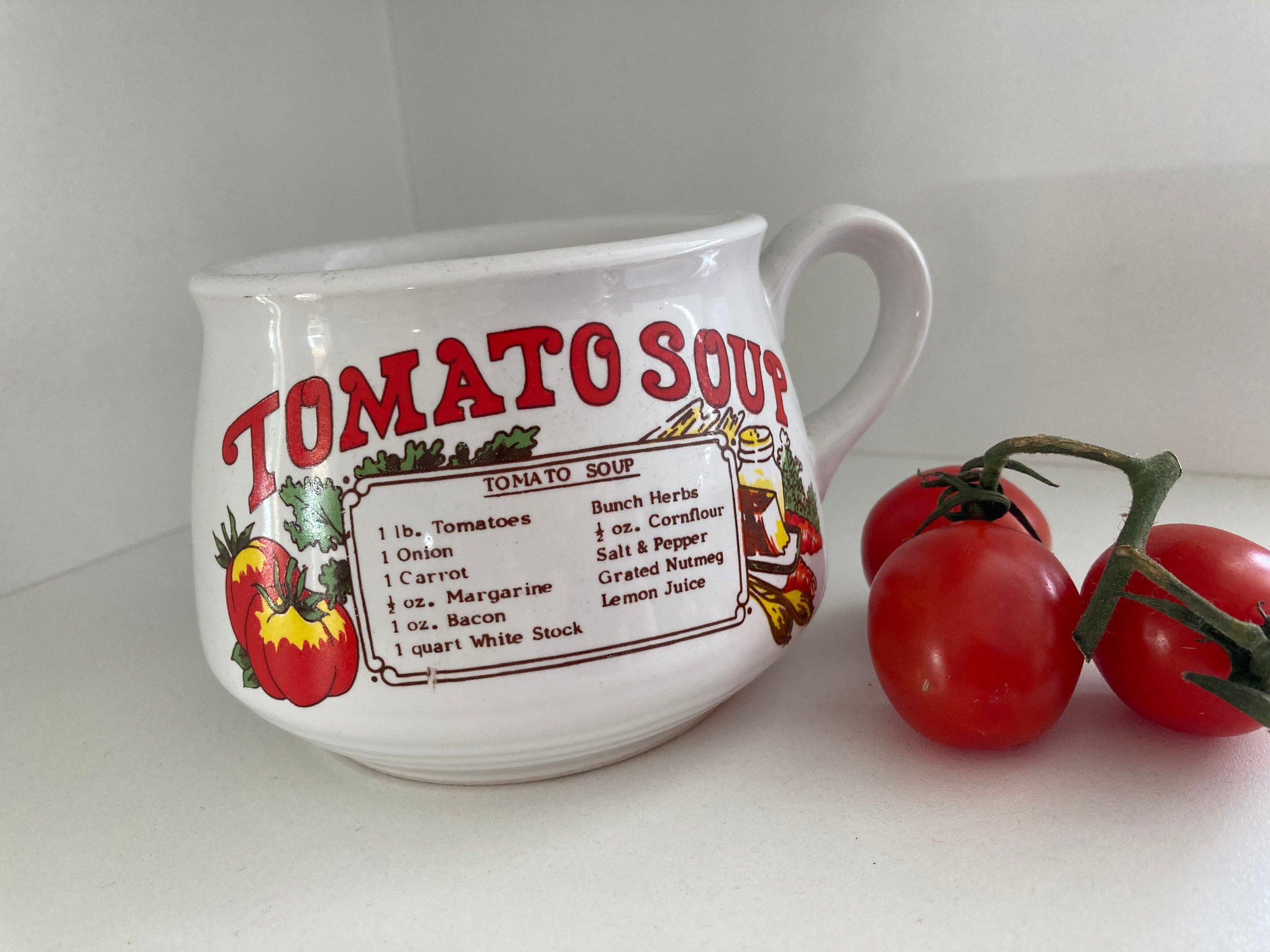 Vintage Retro Ceramic 1970s Soup Recipe Mug - Kitsch Cup Bowl With ...