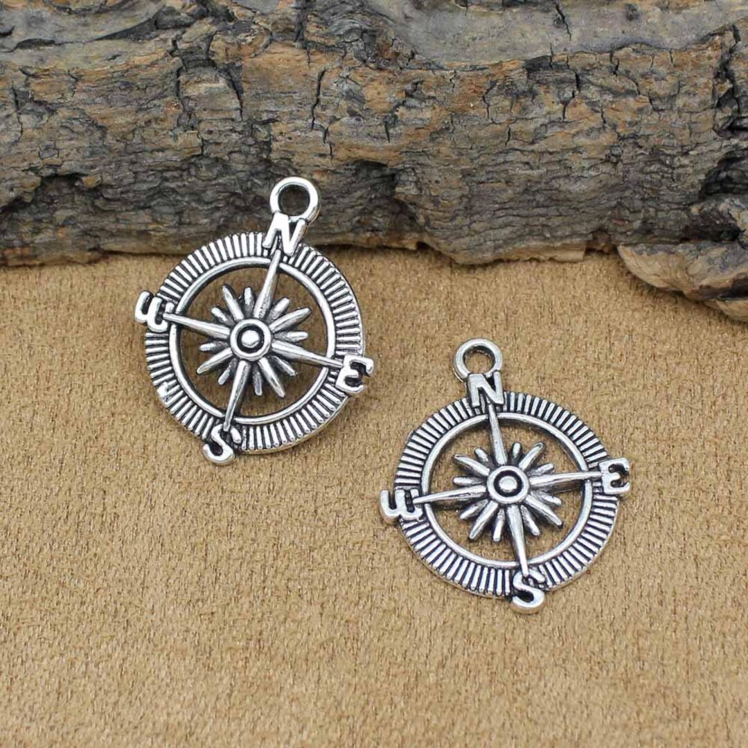 20pcs Antique Silver Tone Compass Charms Pendant 30x25mm - Etsy