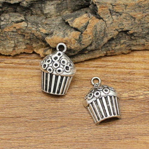 5pcs Large Potato Chips Pendant Charms Antique Silver Tone - Etsy