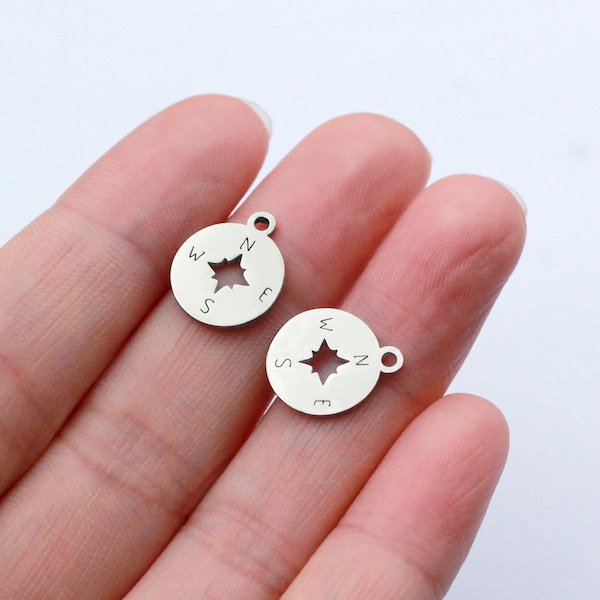 Compass Charm - Etsy