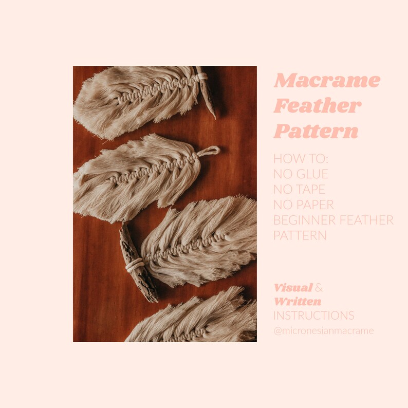 Macrame Tutorial Macrame Feather Macrame Pattern Macrame | Etsy