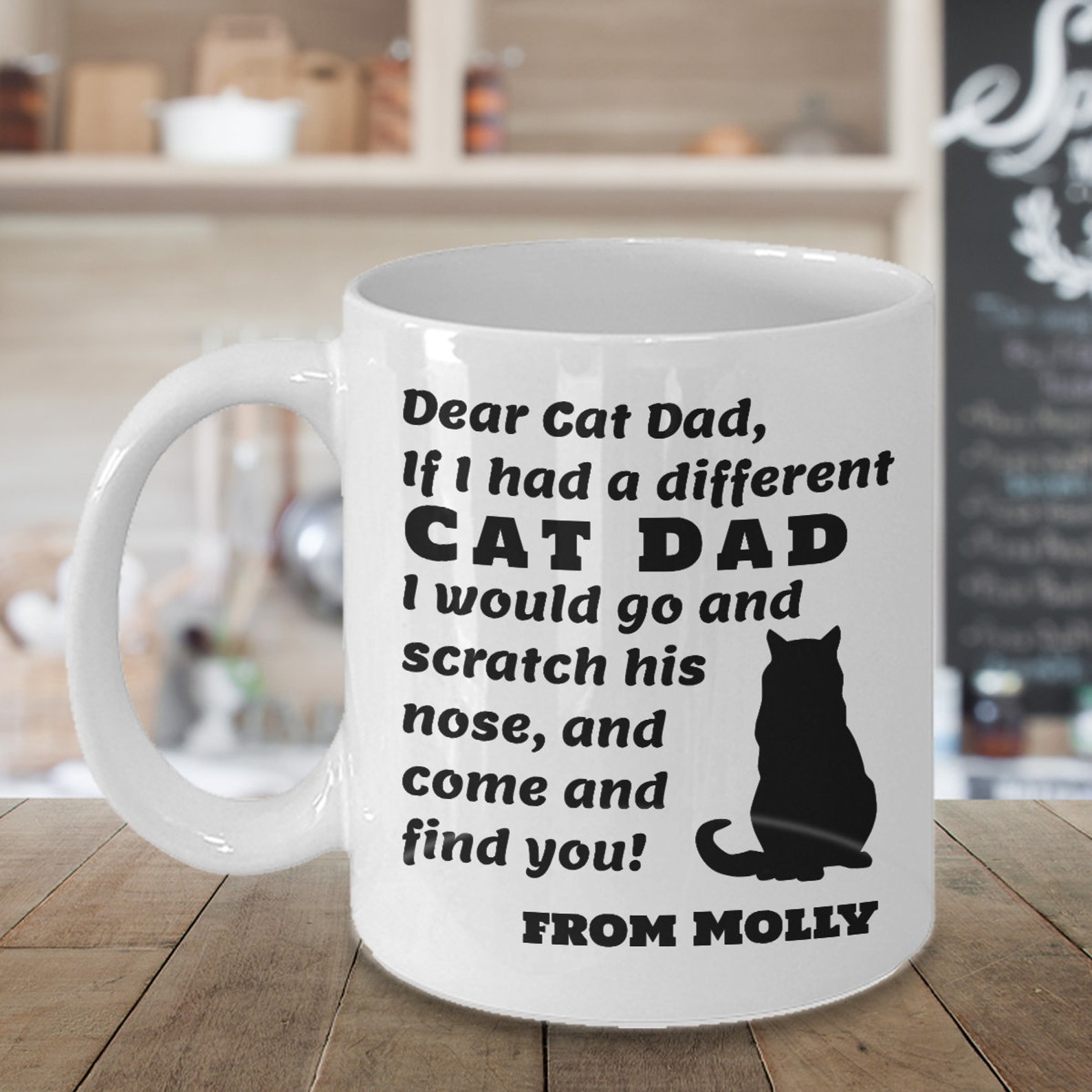 Dear Cat Dad Coffee Mug Custom Cat Dad T For Him Etsy
