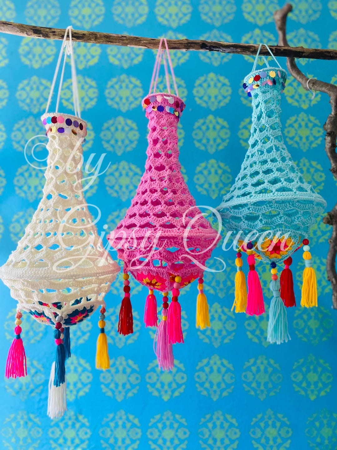 Crochet Pattern Bella, Crochet Lamp, Crochet Chandelier, Crochet ...