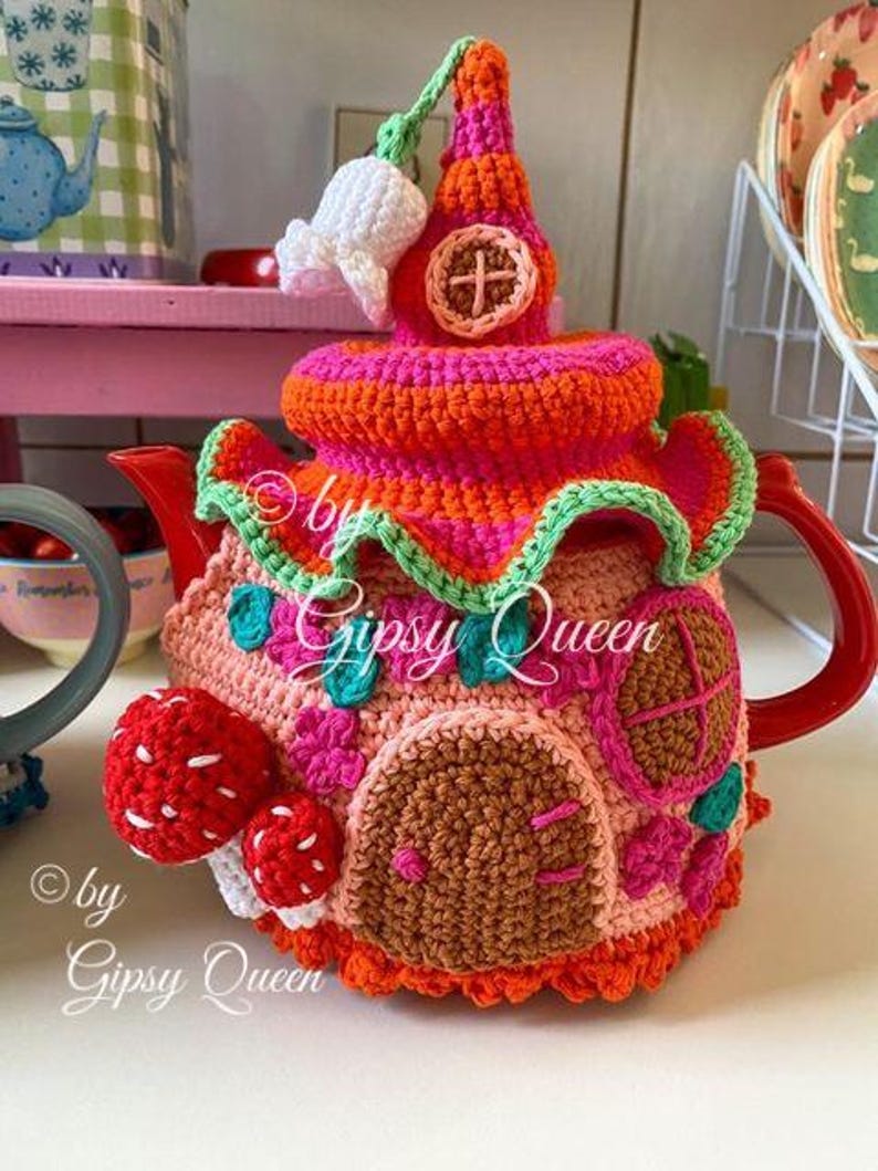Crochet Pattern for a Teapot Warmer “fairy House” – DIY Teapot Cover ...