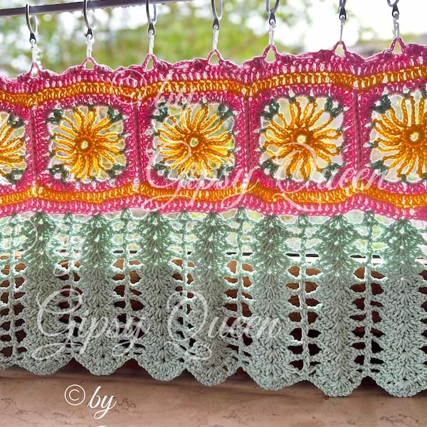 Boho Crochet Flower Curtain - Etsy
