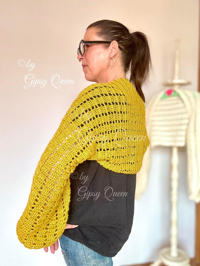 Crochet Pattern for a Bolero Jacket (PDF) | Boho Cardigan Crochet ...