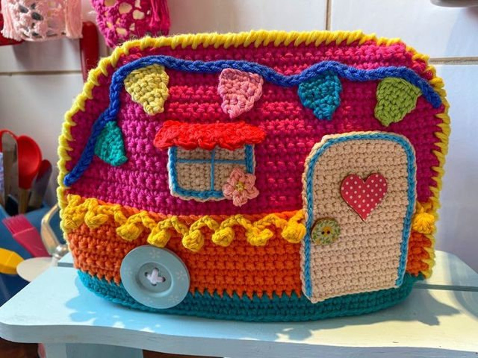 Crochet Pattern Toaster Cover Caravan, Crochet Cover, Crochet Caravan ...