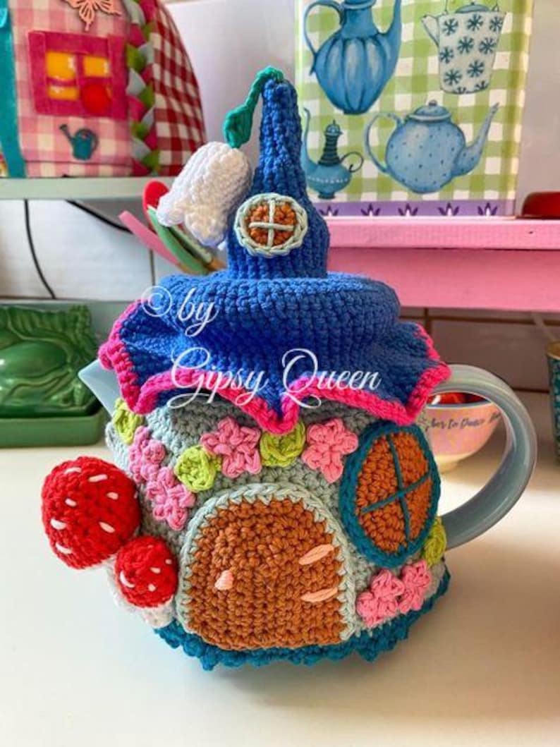 Crochet Pattern for a Teapot Warmer “fairy House” – DIY Teapot Cover ...
