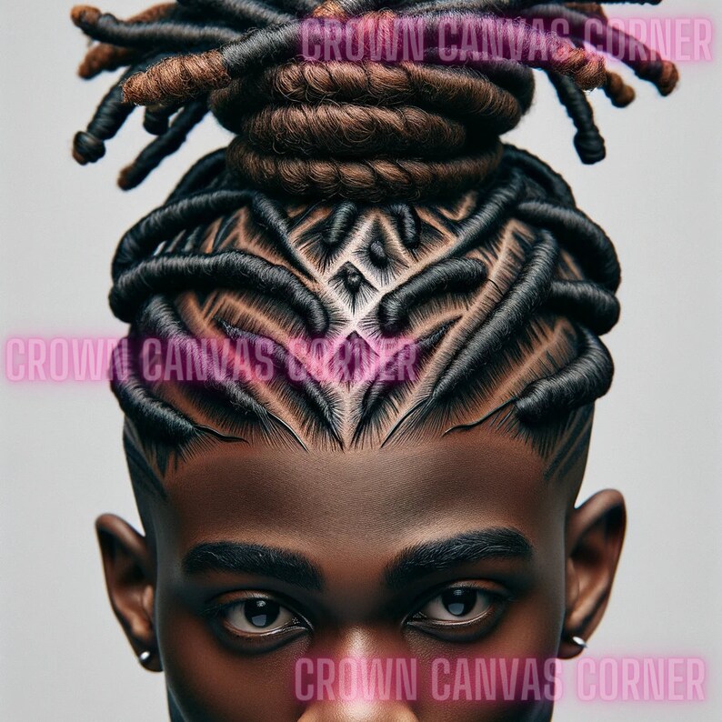 Dreadlocks W/diamond Scalp Parts and Bun Twist Digital Art Print, Ai ...