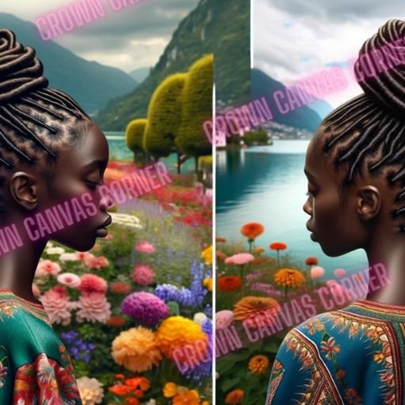 Dreadlocks With Bun Twist Digital Art Print, Ai-generated Black Artwork ...