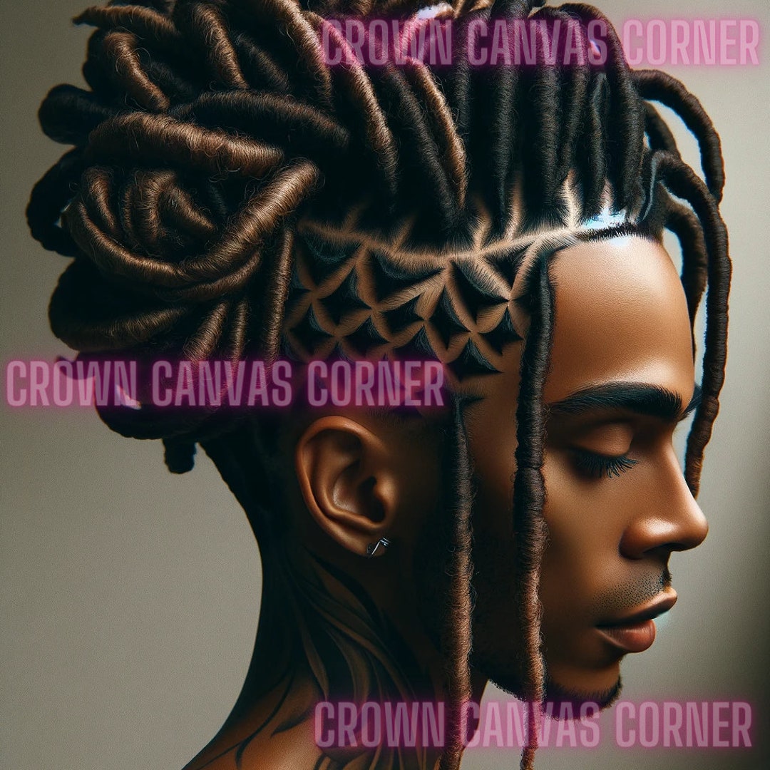 Dreadlocks W/diamond Scalp Parts and Bun Twist Digital Art Print, Ai ...