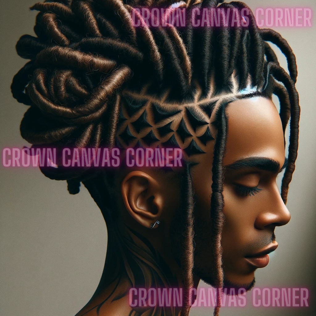 Dreadlocks W/diamond Scalp Parts and Bun Twist Digital Art Print, Ai ...