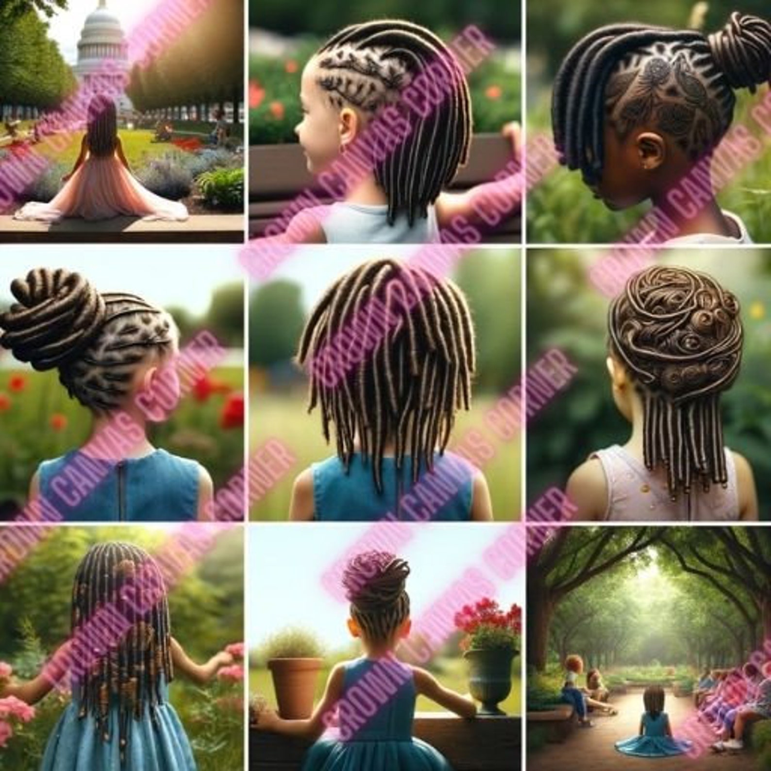 Elegant Dreadlocks - Digital Art Print Dreadlocks Hairstyle Natural ...