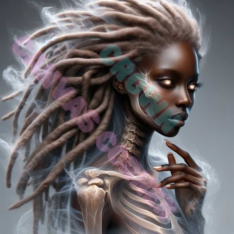 Misted Woman W/ Moss-highlighted Box Braids, Dread-locs Digital Art ...
