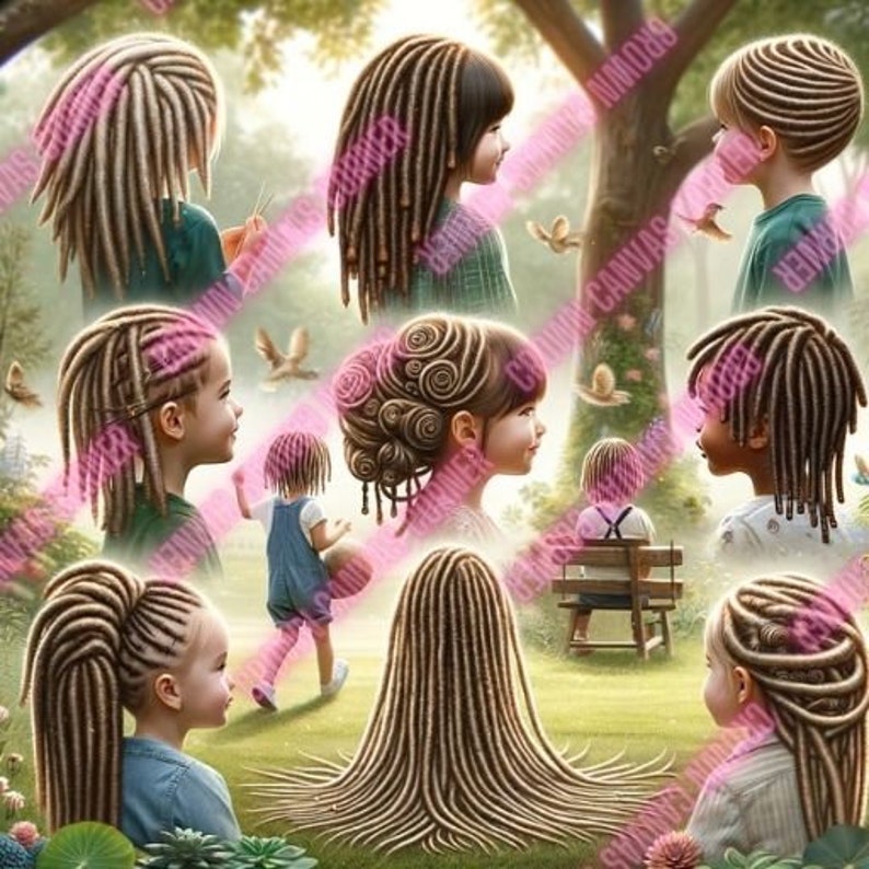 Elegant Dreadlocks - Digital Art Print Dreadlocks Hairstyle Natural ...