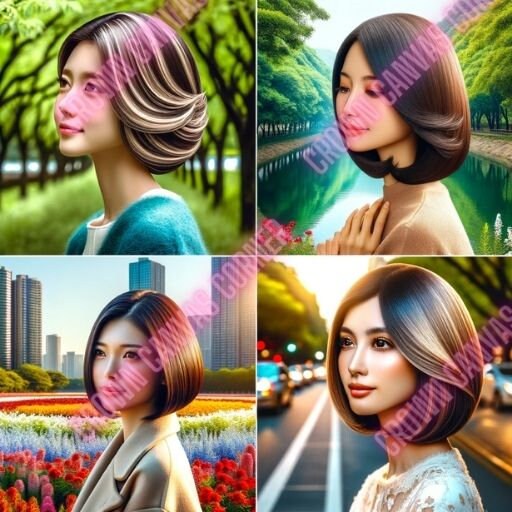 Sleek Elegance - Silk Press Bob Cut Digital Art Print, Ai-generated ...