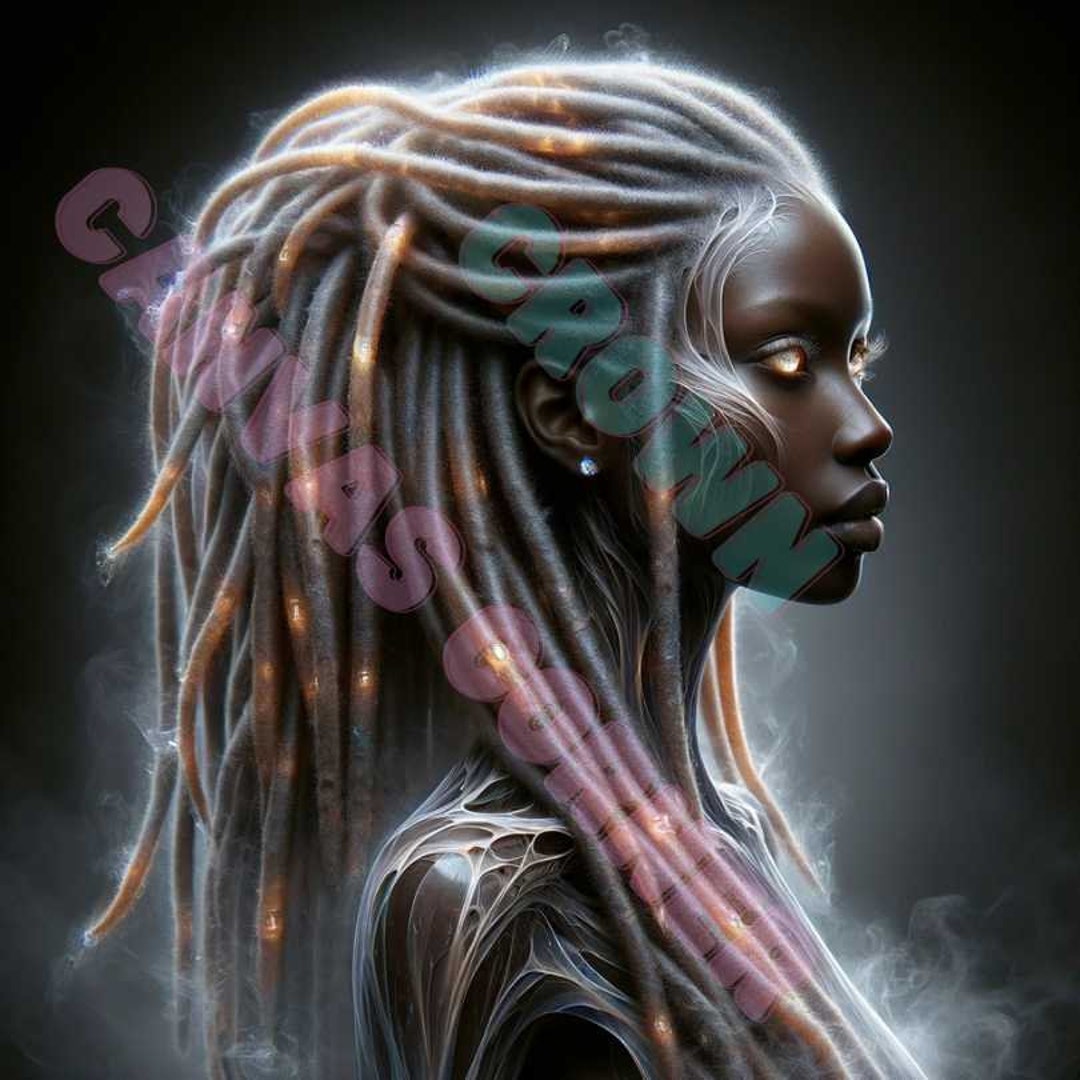 Misted Woman W/ Moss-highlighted Box Braids, Dread-locs- Digital Art ...