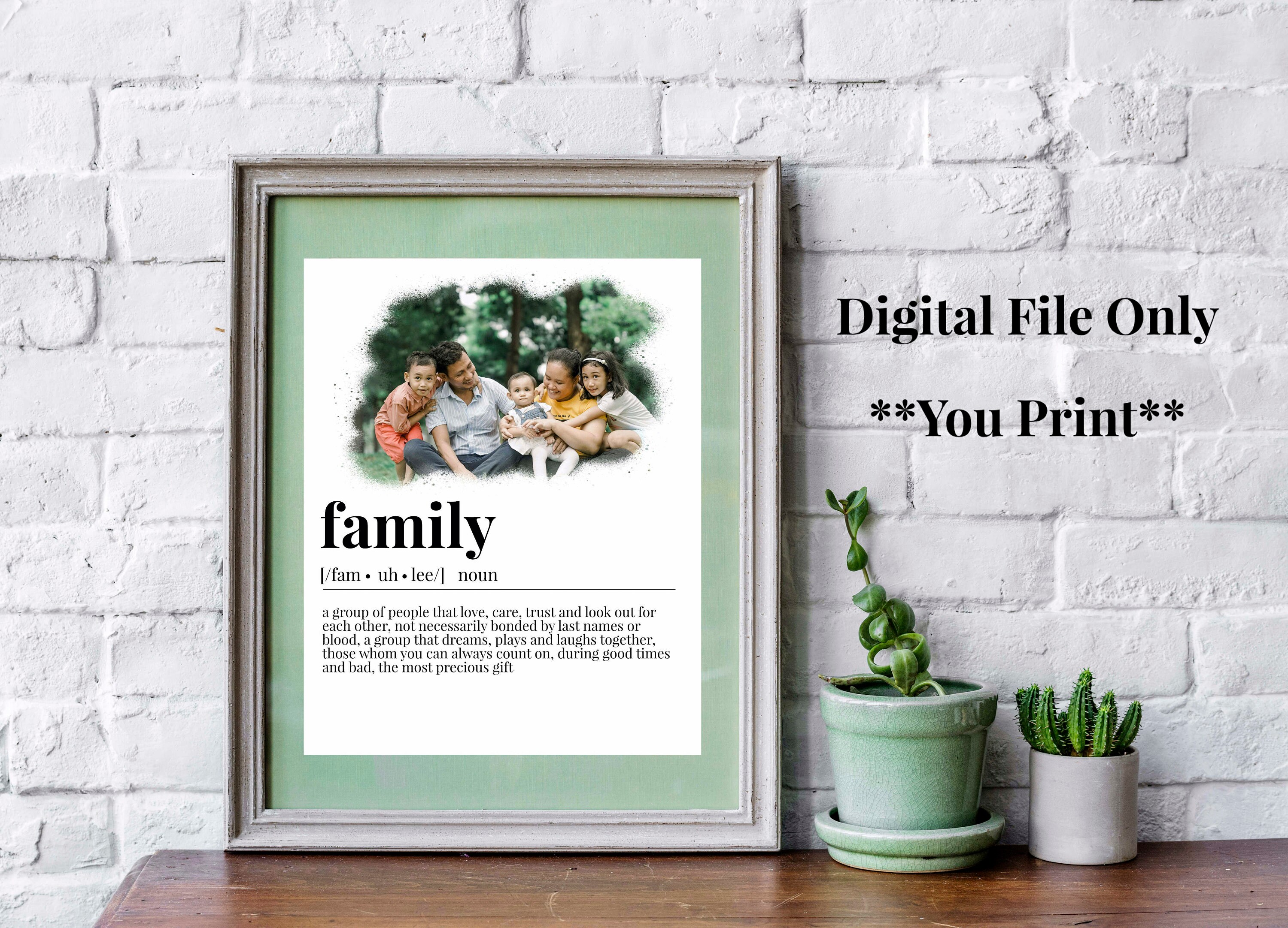 Custom Family Definition Print Digital Download, 1st Anniversary Gift ...