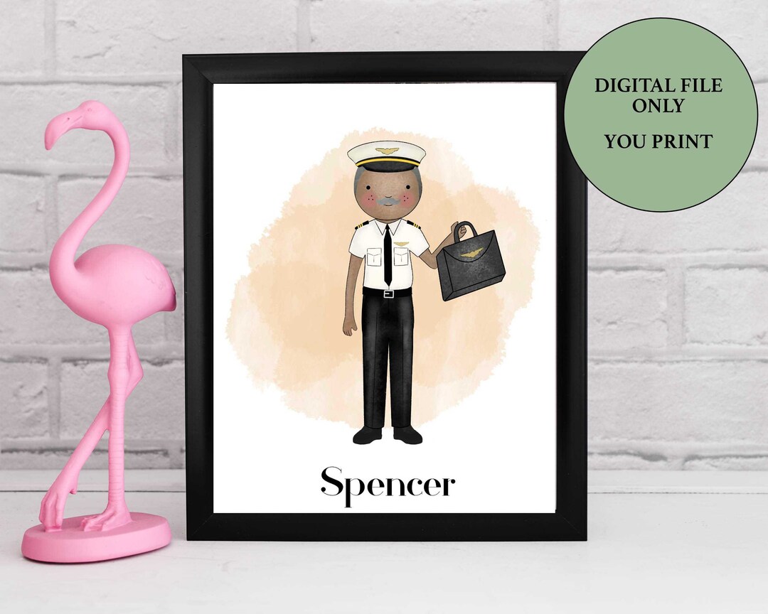 Digital Custom Occupation Cartoon Portrait, Community Helper Picture ...
