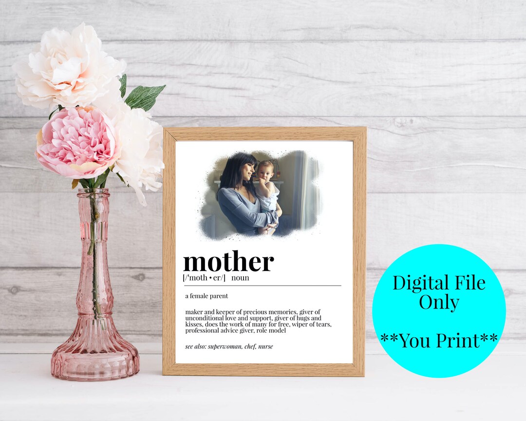 Custom Mother Definition Print Digital Download, New Dad Gift ...