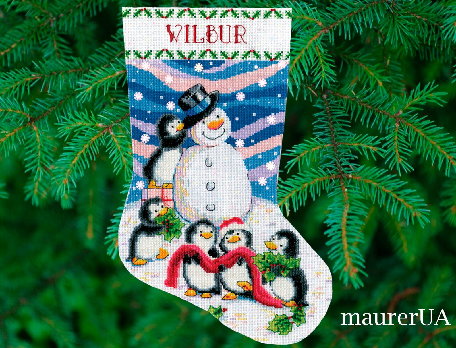 Personalized Embroidered Christmas Stocking Dressing Frosty Christmas ...