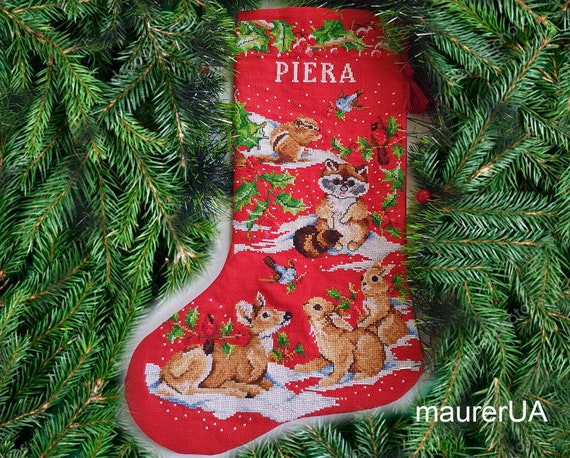 Woodland Creatures Stocking Christmas Stocking With Animals - Etsy