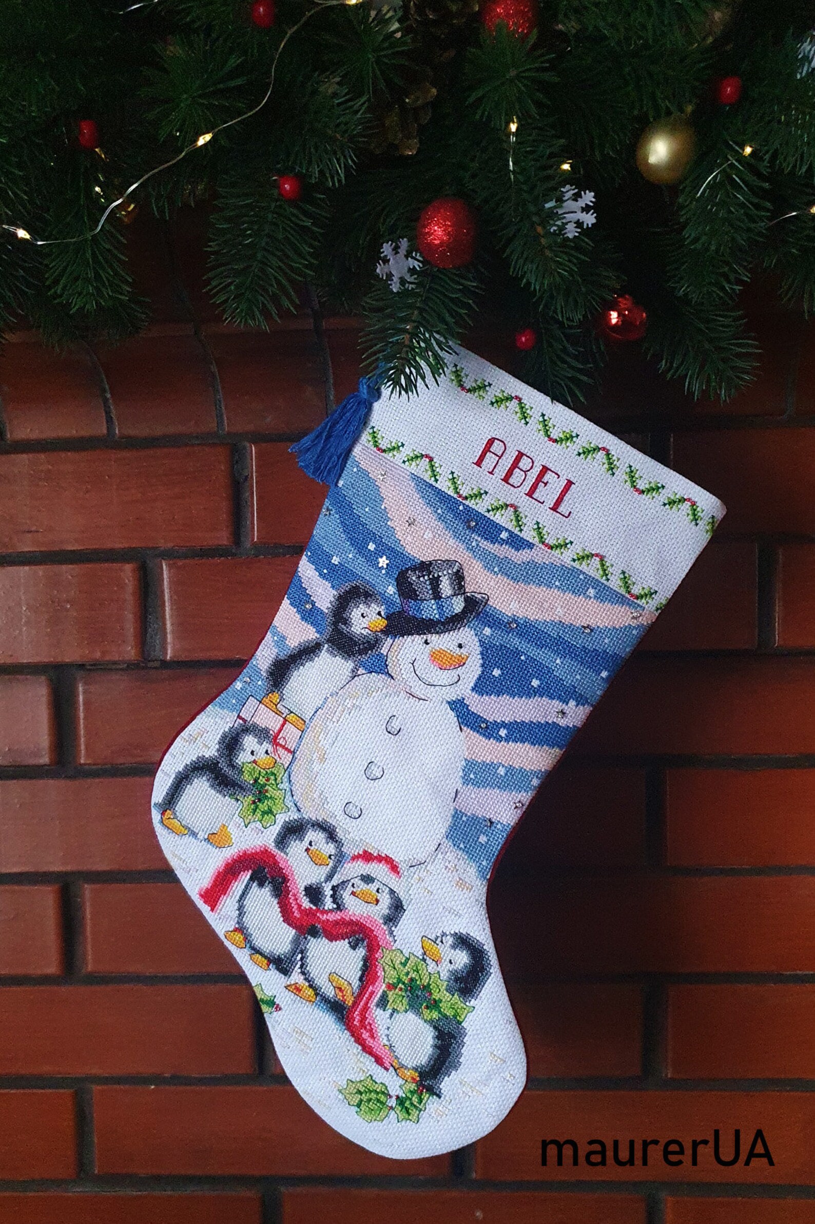 Personalized Embroidered Christmas Stocking Dressing Frosty Christmas ...