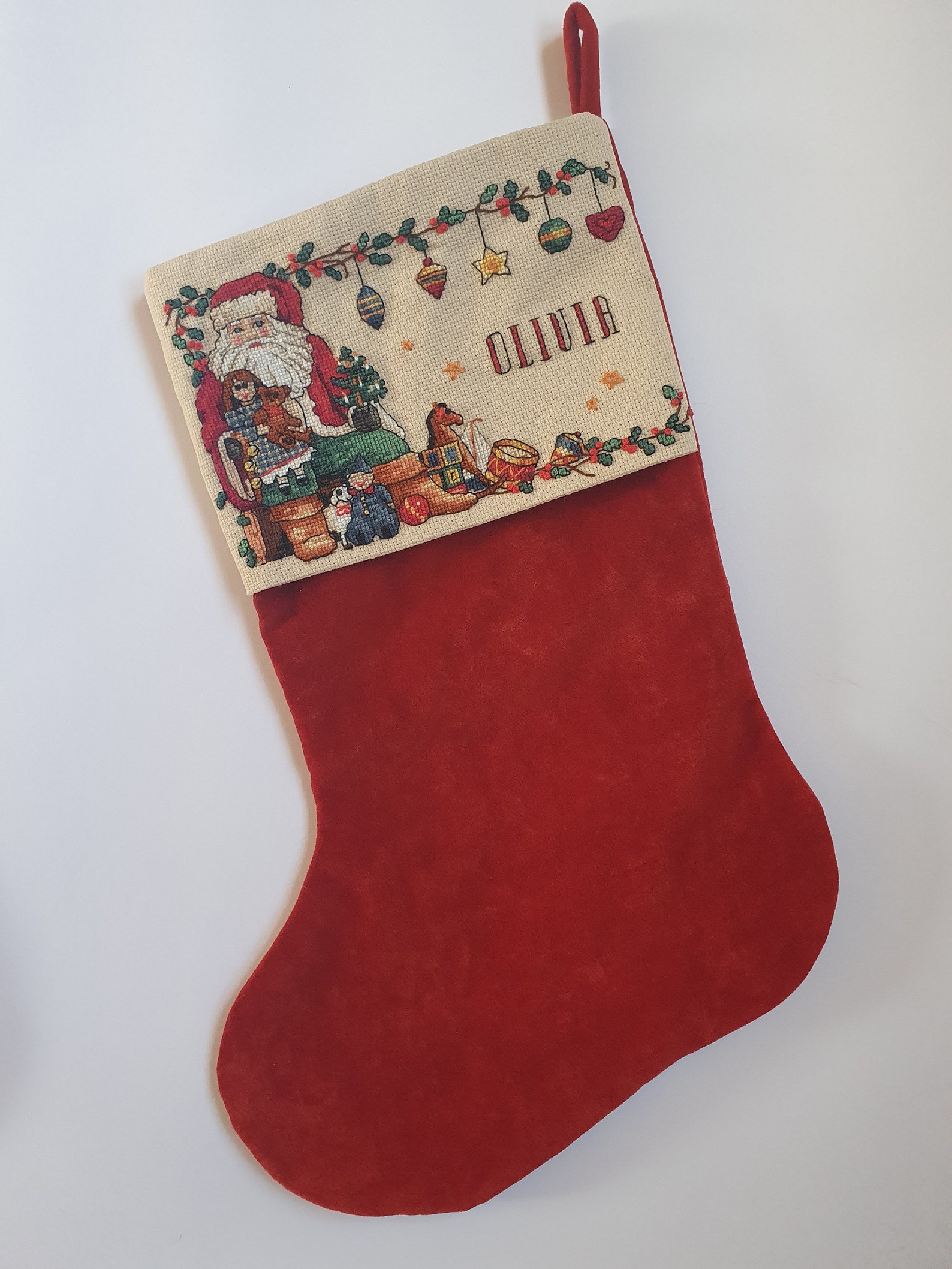 Personalized Christmas Stocking Santa on Sleigh Christmas Stocking ...