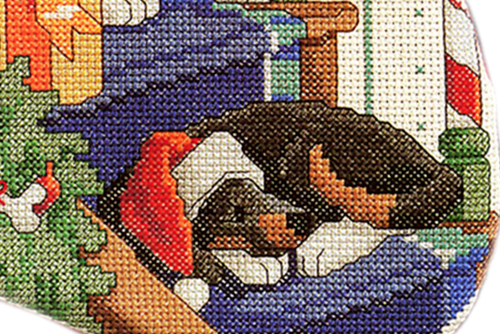 Cross Stitch Christmas Stocking With Good Dogs Christmas Decor | Etsy