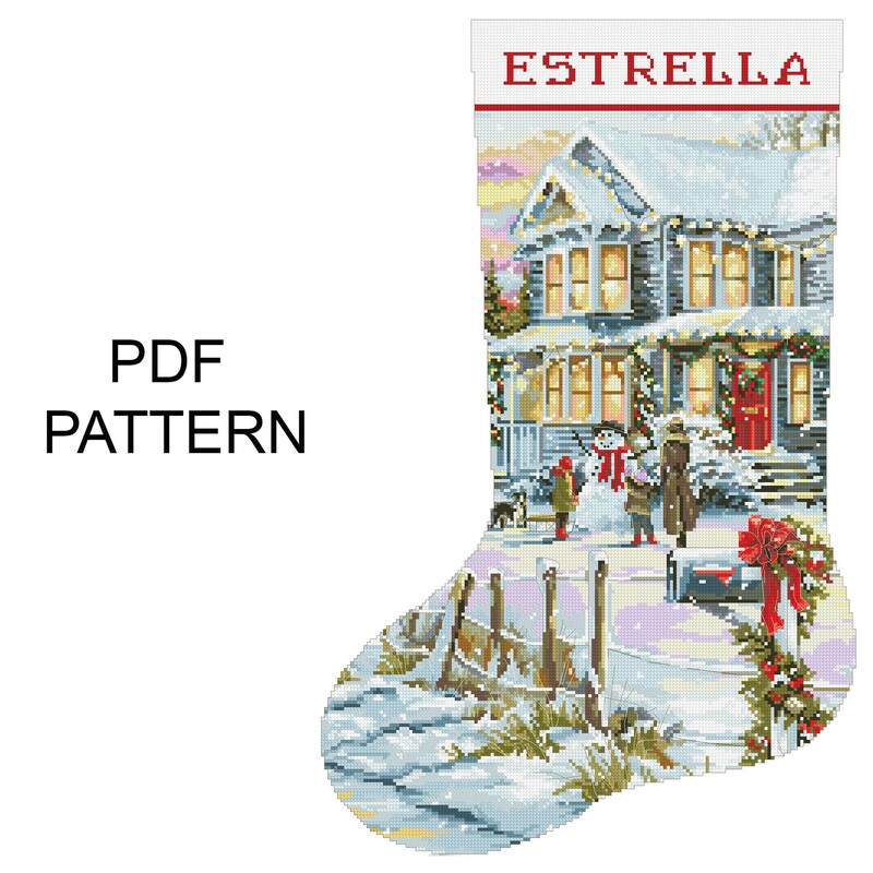 Cross Stitch Stocking Pattern - Etsy
