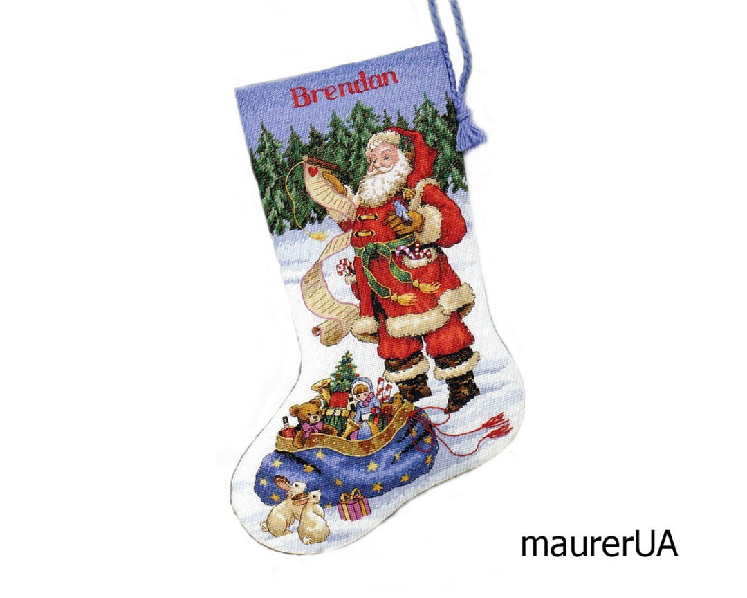 Personalised Christmas Stocking Checking His List Family Stockings With ...